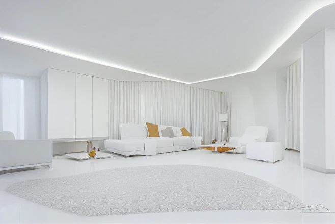 high key photo of a clean white modern lounge room. Clean white modern ...