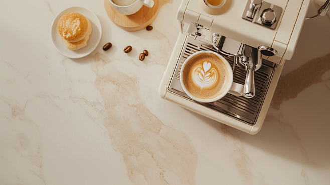 ls7623_A_cream-colored_coffee_machine_with_an_espresso_pot_maki ...