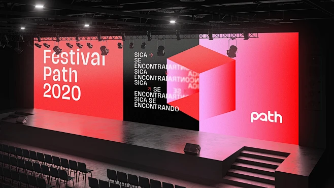 Creativity digital festival path talks branding identity logo red ...