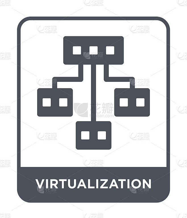 virtualization icon vector on white background, vi