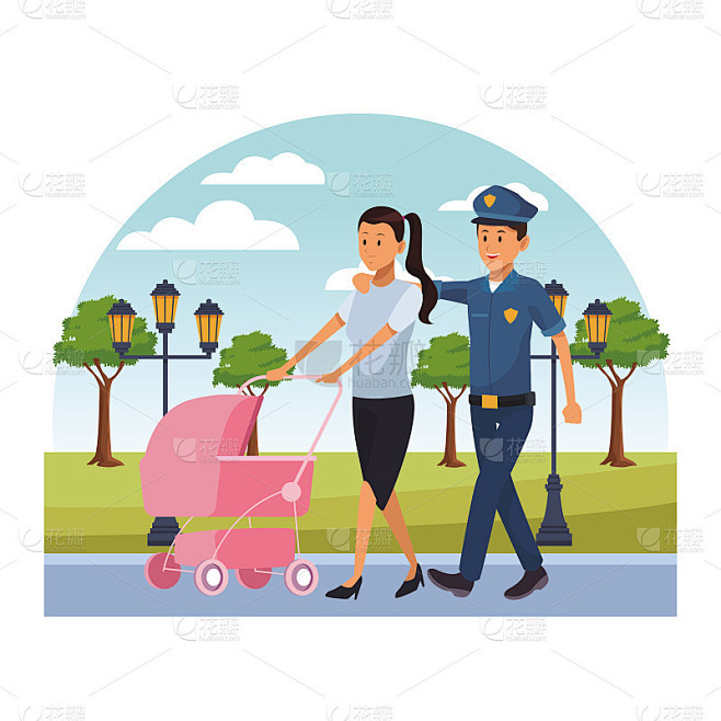 city police officer on duty cartoon