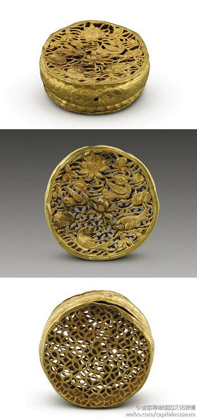 （南宋）镂空鸳鸯戏水金香囊@北坤人素材-花瓣网