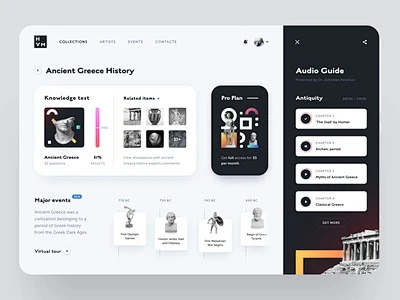 Historical Virtual Museum product design service interface web ui ux ...