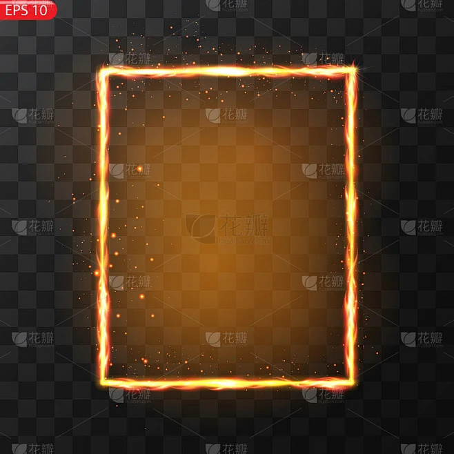 Glowing frames on transparent background. Square g素材-花瓣网