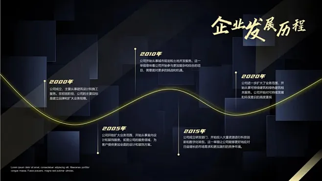 5点 黑金 PPT时间轴页 @多梦PPT⇦ https://huaban.com/user/tooodream-花瓣网