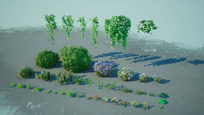 使用 SpeedTree 制作的树叶-花瓣网