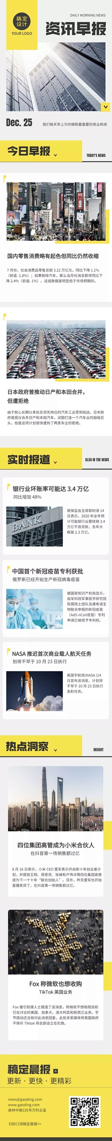 电子简报新闻资讯头条报告文章长图