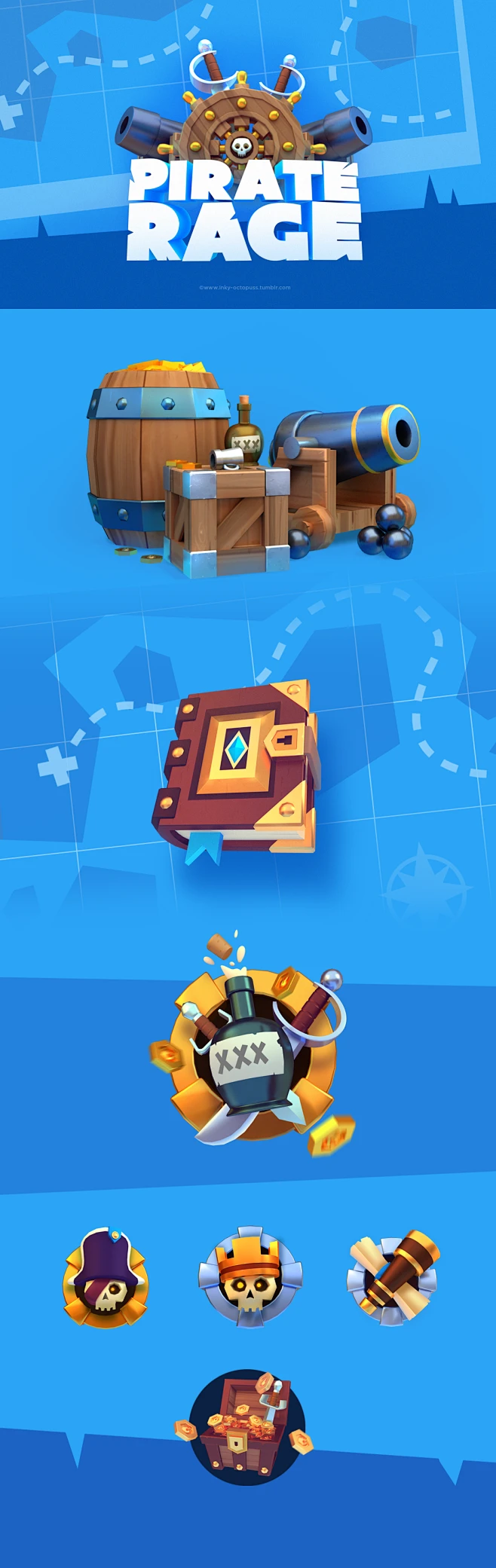 Pirate Rage Icons : Game logo and icons for mobile game project ...