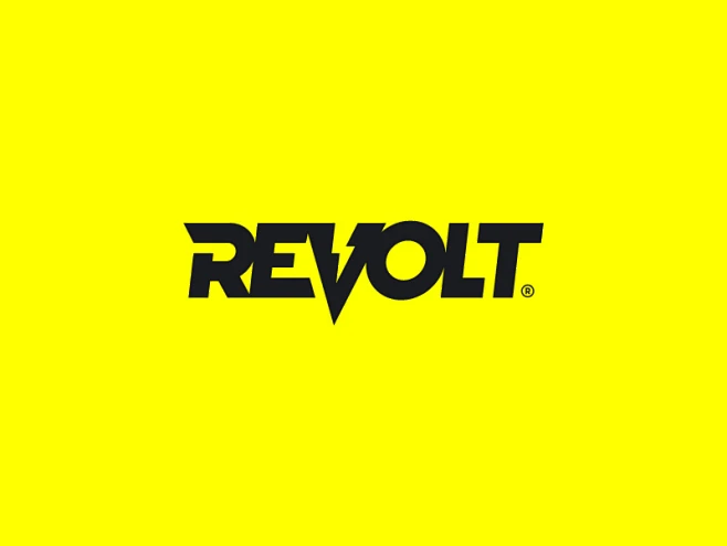 Revolt spark thunder typography custom simple mark logo bike electric-花瓣网