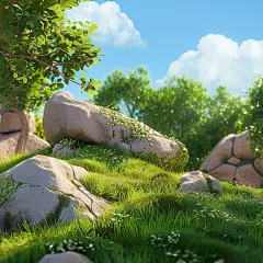 grass_podium_obj-花瓣网