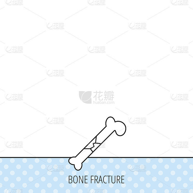 骨折图标。创伤学的迹象。