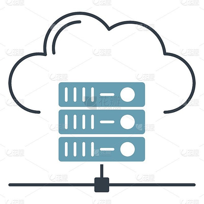 云服务器托管矢量图标概念设计