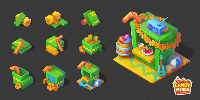 Candy Merge Factory buildings pt. 1图片_场景原画图片素材-花瓣网
