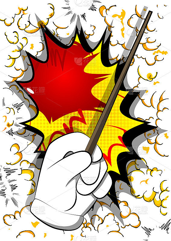 Cartoon hand with Magic Stick.