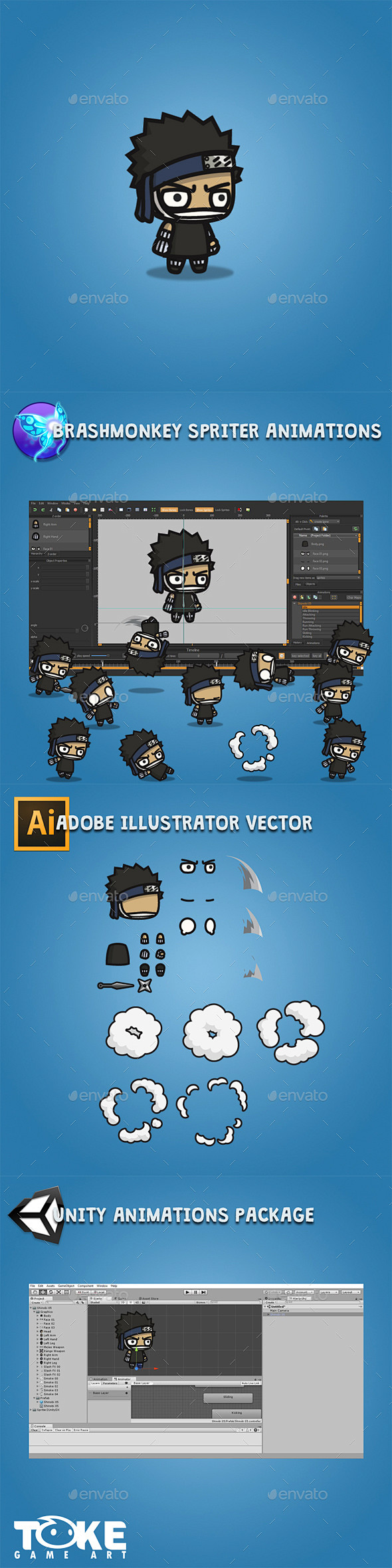 邪恶的蒙面忍者(Momochi Zabuza)——精灵游戏资产Evil Masked Shinobi (Momochi Zabuza ...