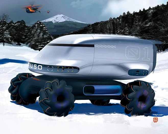 救援卡车，橙色，无人机，Tanay Patel，-花瓣网