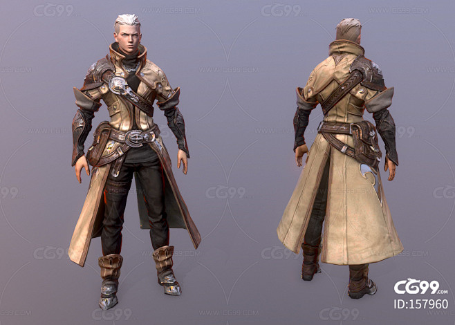 中世纪 魔法师 战法 游侠 剑客 魔导士 战士 布甲 魔导师-cg模型免费下载-CG99