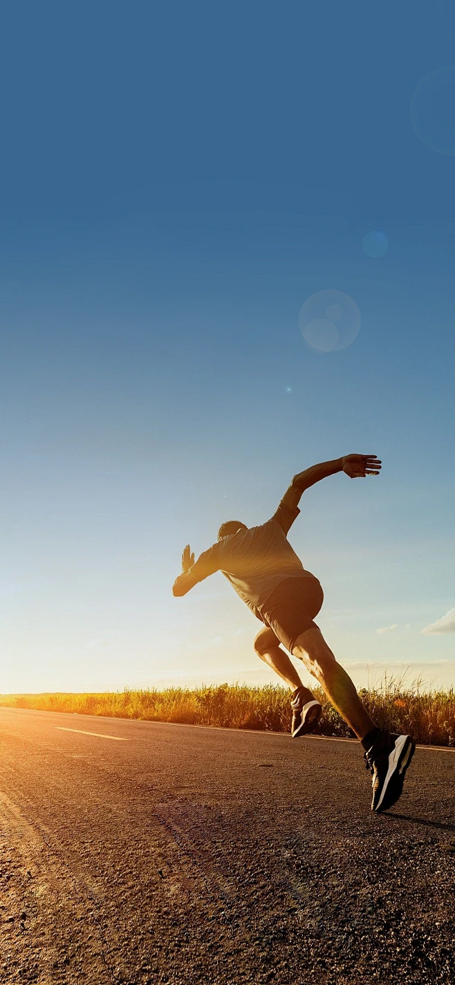 运动，跑步，正能量，体育，朝阳，太阳，蓝天白云-花瓣网