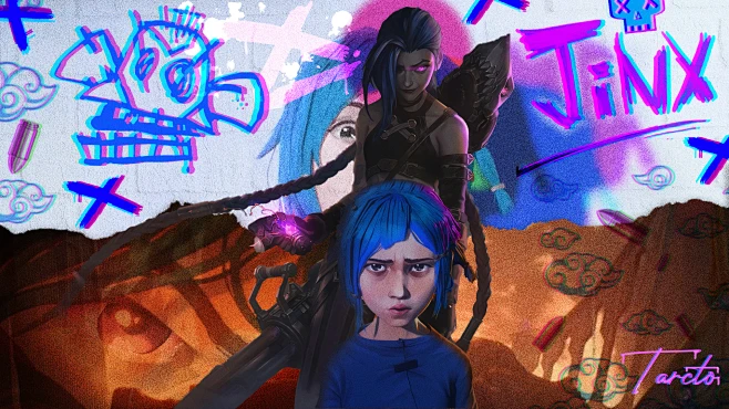 Banner da série Arcane JINX-花瓣网
