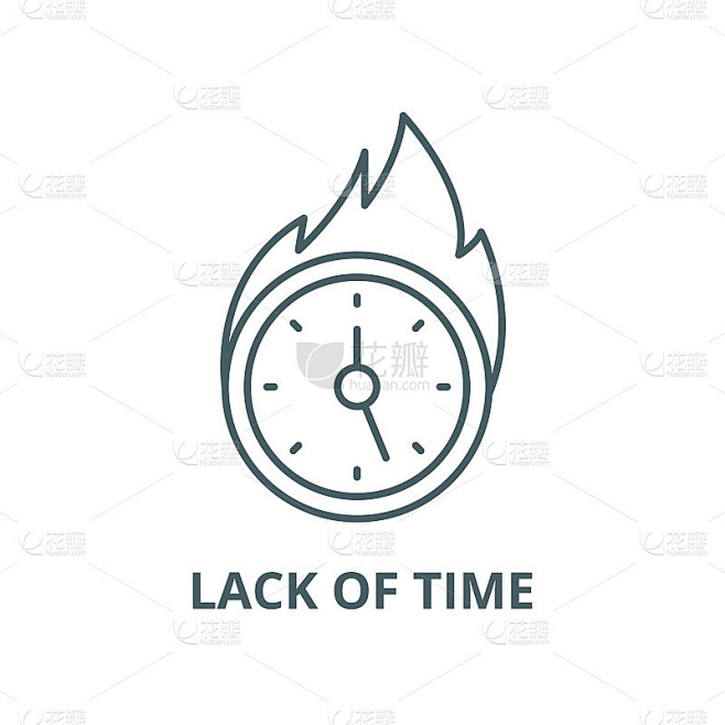 Lack of time vector line icon, linear concept, out