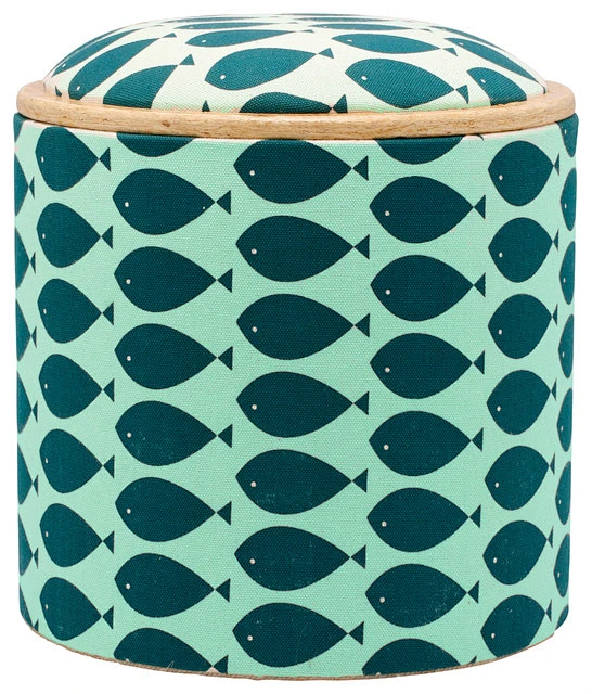 Fish Turquoise Box Ottoman eclectic-ottomans-and-cubes-花瓣网