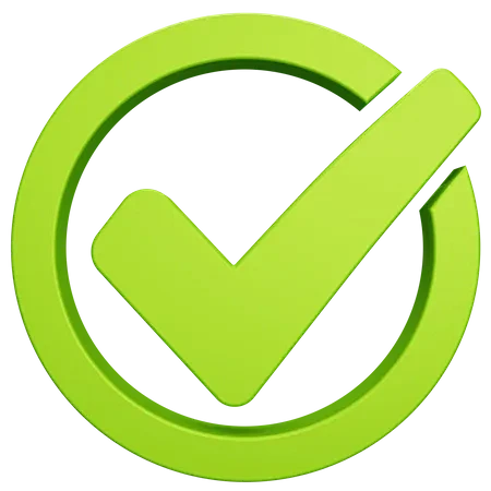 Correct Circle Button 3D Illustration