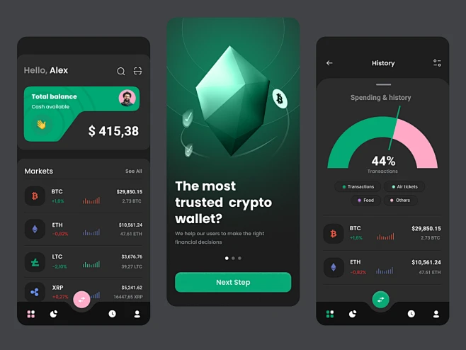 Wallet App for Crypto by Mehmet Özsoy for Orizon: UI/UX Design Agency ...