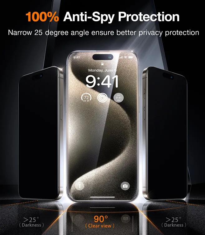 Amazon.com: TORRAS Stealth for iPhone 15 Pro Privacy Screen Protector with High Definition ...