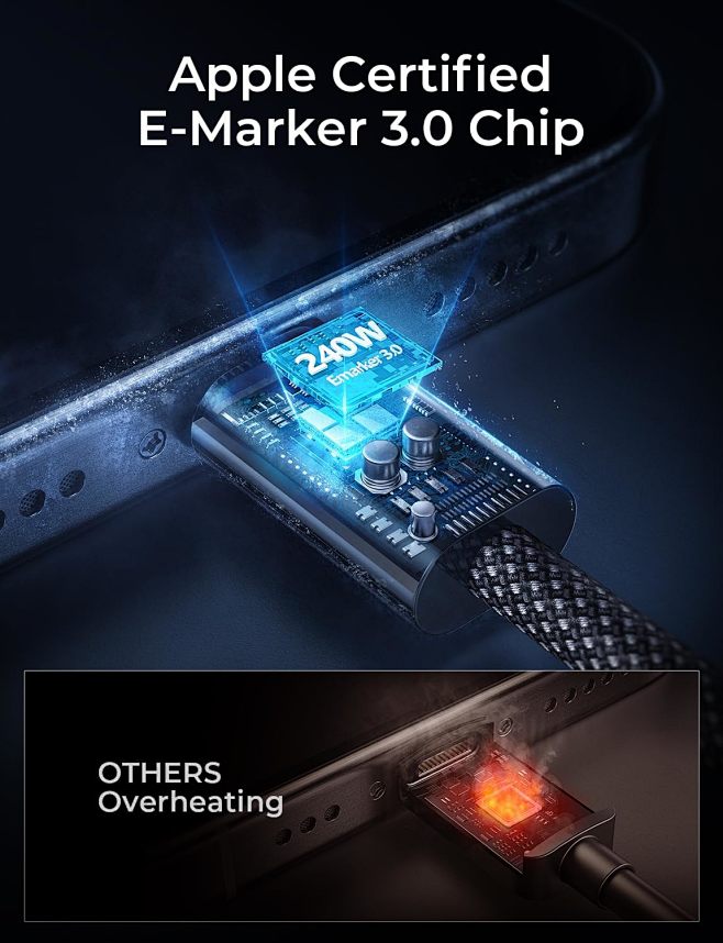 Amazon.com: LISEN 240W USB C to USB C Cable [6.6ft/2 Pack], Certified ...