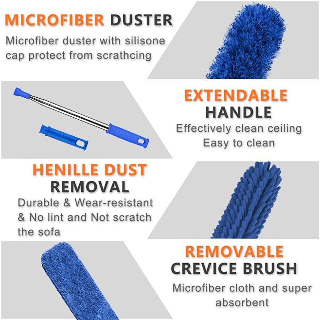 Amazon.com: Microfiber Feather Duster, 7PCS Washable Dusters for ...