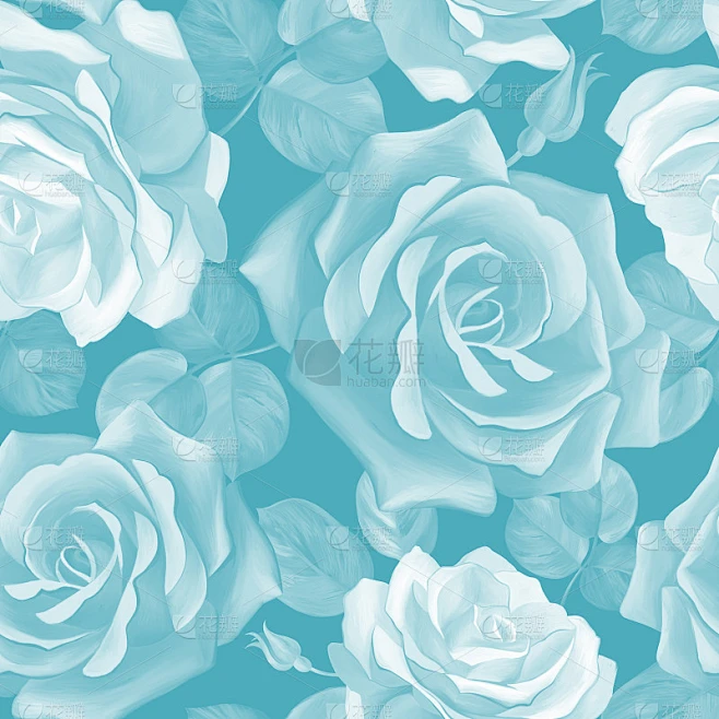 大玫瑰花蕾无缝图案。花的背景。素材-花瓣网