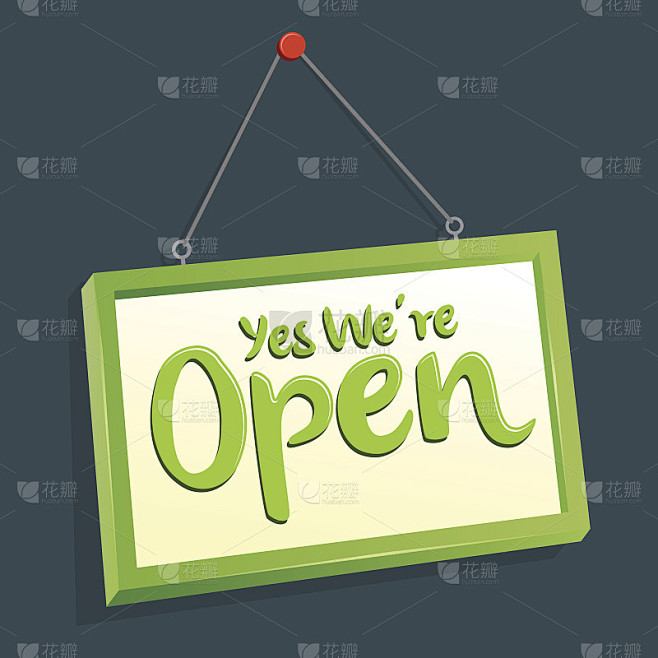 Yes We Are Open悬挂标志