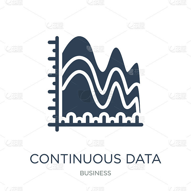 continuous data graphic wave chart icon vector on