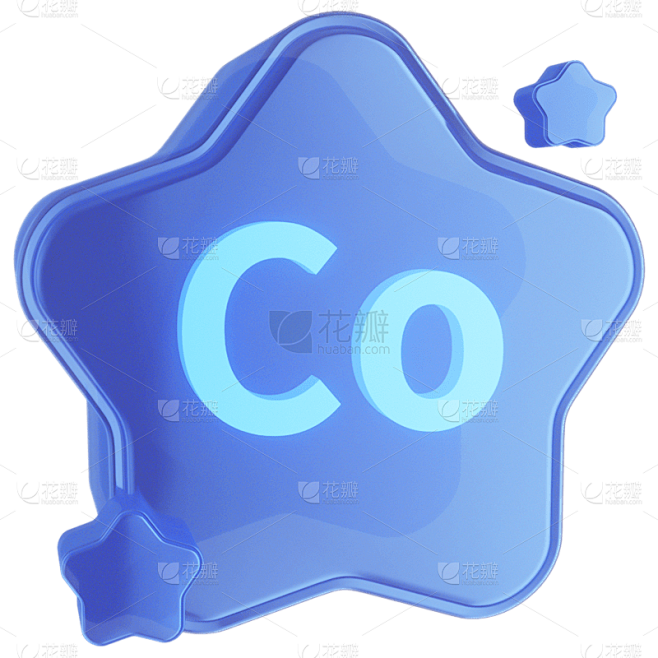 C4D-3D立体微量元素-钴素材-花瓣网