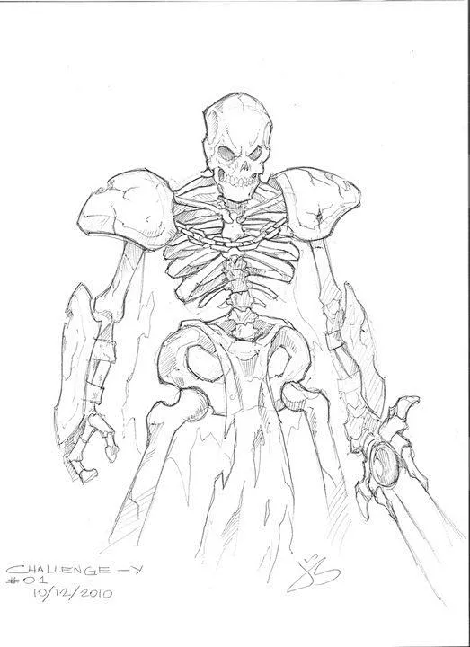 Sketches - Skeleton Warrior by jack0001 (deviantART)-花瓣网