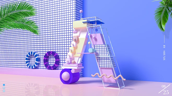 C4D字体设计_舒秀_68Design-花瓣网