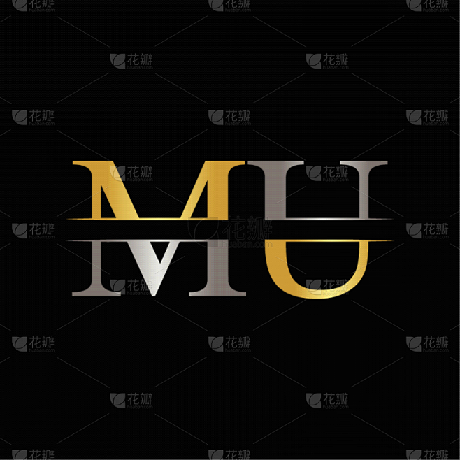 initial mu letter logo design template abstract
