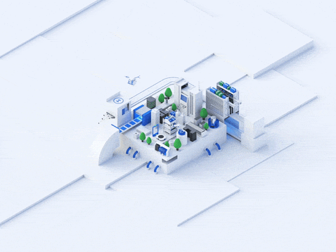 AIoT System Animation 3d animation 3d art animation branding c4d iot-花瓣网