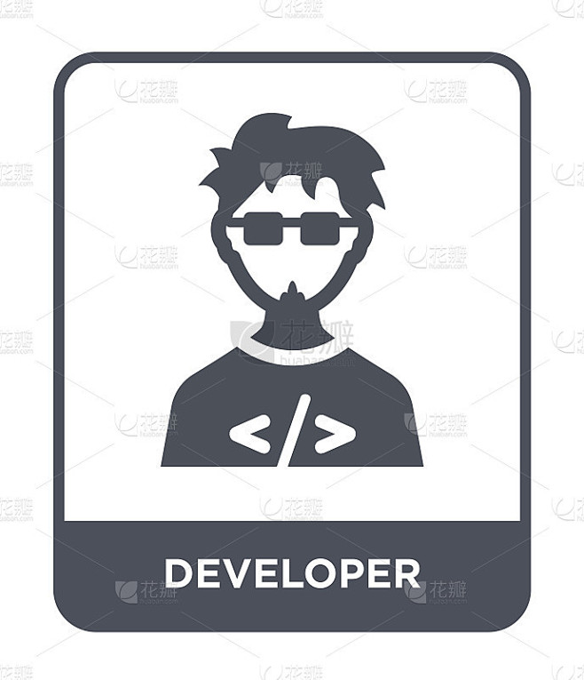 developer icon vector on white background, develop