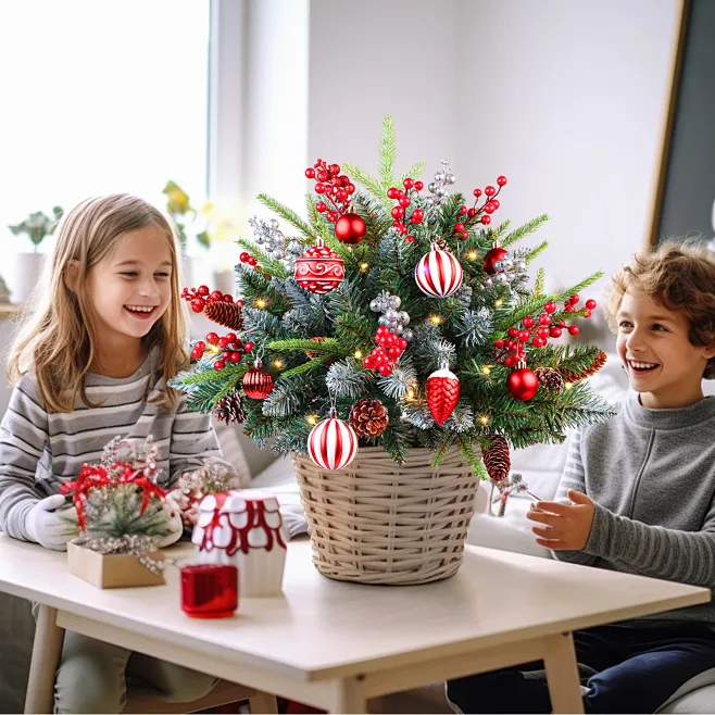 Amazon.com: Alupssuc Set of 2 18 Inch Lighted Outdoor Christmas Tree with Remote, Multi-Color ...