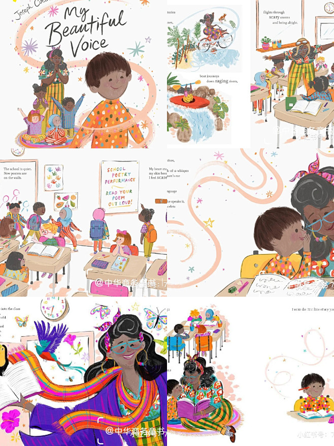 书名：My Beautiful Voice 译名：我美丽的声音 作者：Joseph Coelho 插画师：Allison Colpoys