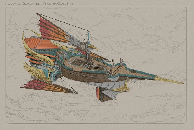 Skyguard Cloudfarer Ship 'Phoenix', Connor Sheehan : Photoshop-花瓣网