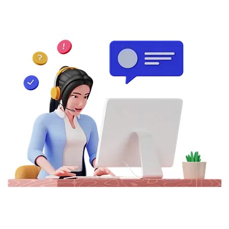 Customer Support 3D Illustration