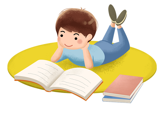卡通可爱插图世界读书日看书的小