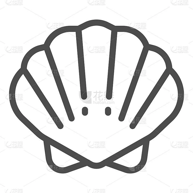 Shell line icon, ocean concept, shellfish shell si素材-花瓣网
