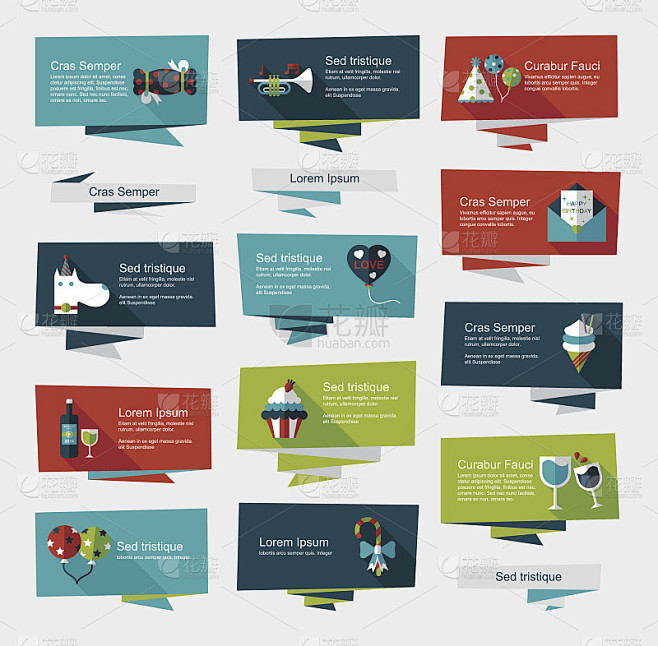 生日平面横幅背景设置，eps10