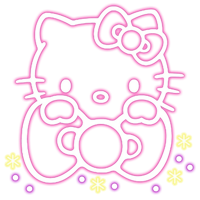 Sticker by @teatea-221 : Discover the coolest #hellokitty #neon #cute # ...