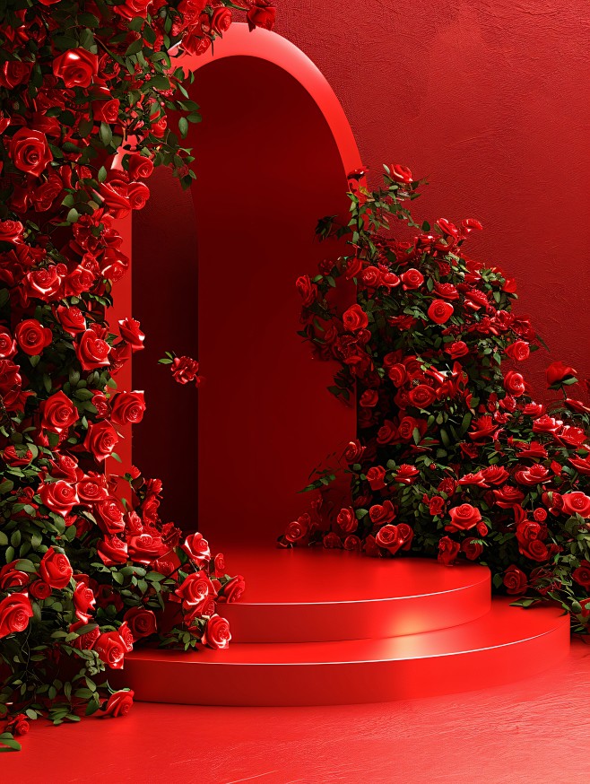 liang9269_a_red_room_Valentines_Day_theme_surrounded_by_red_ros ...