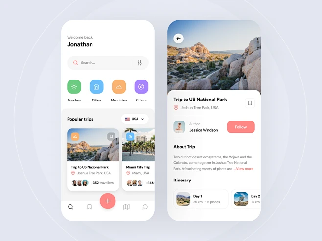 Travel App adventure app app design clean ios iphone x journey minimal ...