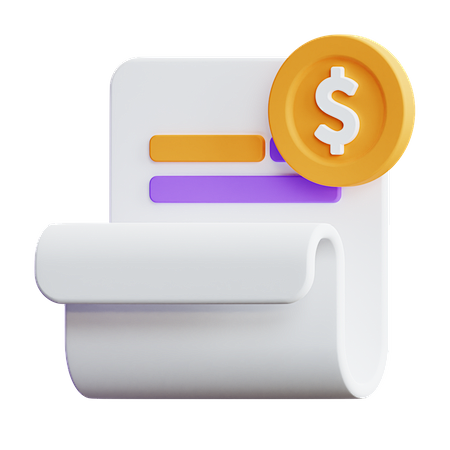 Bill Paper 3D Illustration